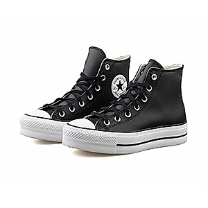 Converse Women's Chuck Taylor All Star Lift Clean Sneaker, Black/Black/White, 9 M US