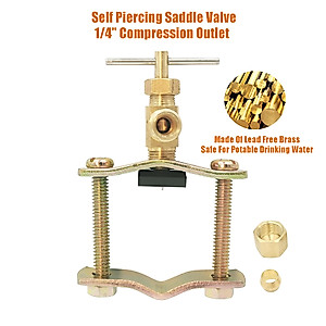 Refrigerator Water Line Kit, Ice Maker Supply Line, Fridge Water Line Kit, Includes 1/4”x25’ Poly Tube, Quick Connect Saddle Valve, Compression Fittings and Adapters