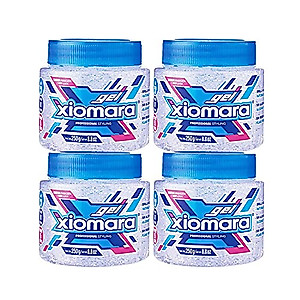 Xiomara Professional Hair Styling Gel with Aloe Vera Long-lasting Hold, 4 Pack of 8.80 Oz Each Jar, Clear