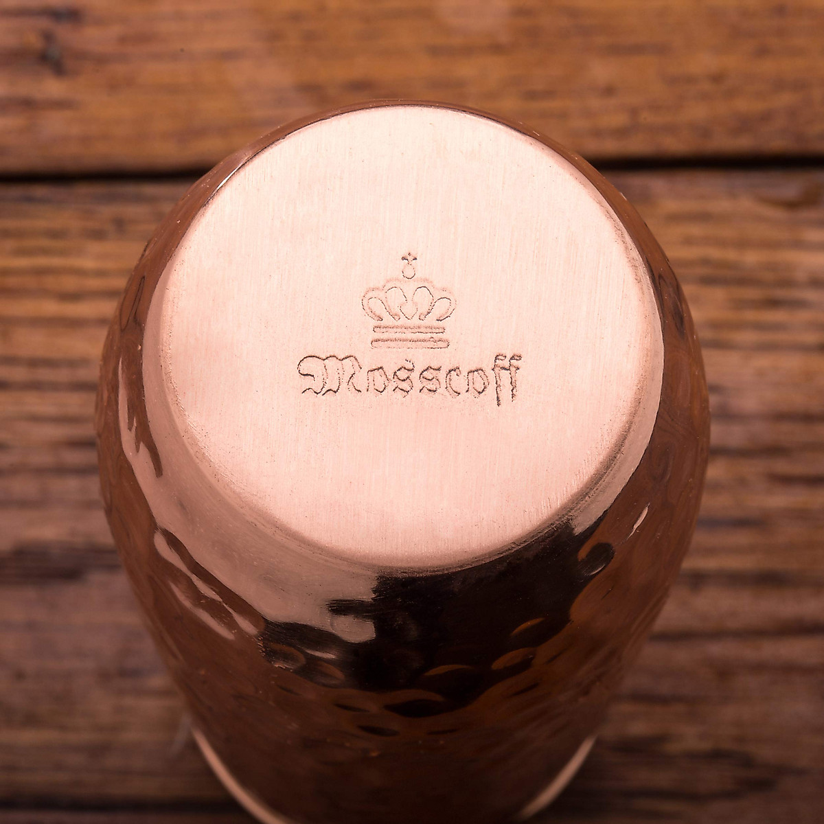 Copper flutes set of 4 - stemless shatterproof champagne flutes of solid copper - Moscow mule copper flute - 7th Copper Wedding