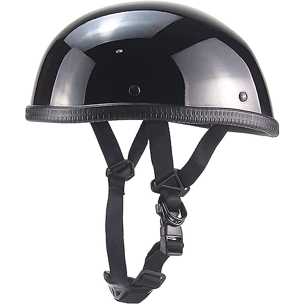 Beanie Motorcycle Half Helmet, DOT Certification Adult Skull Cap Retro Open-Face Motorbike Helmet, Lightweight Cool German Style Helmet, for Men and Women Chopper Moped Scooter Vespa (C,L)