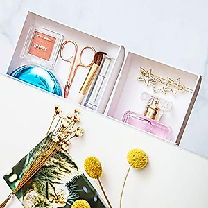 Boao 2 Pieces Desk Pencil Drawer Organizer Self-Adhesive Drawer Pencil Tray Pop-Up Latent Desktop Drawer Tray Expandable Under The Table Drawer Organizer for Office School Home Desk (White, 2 Size)