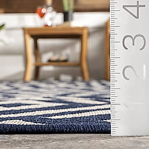 nuLOOM Jayne Geometric Diamond Indoor/Outdoor Area Rug, 8' x 10', Navy
