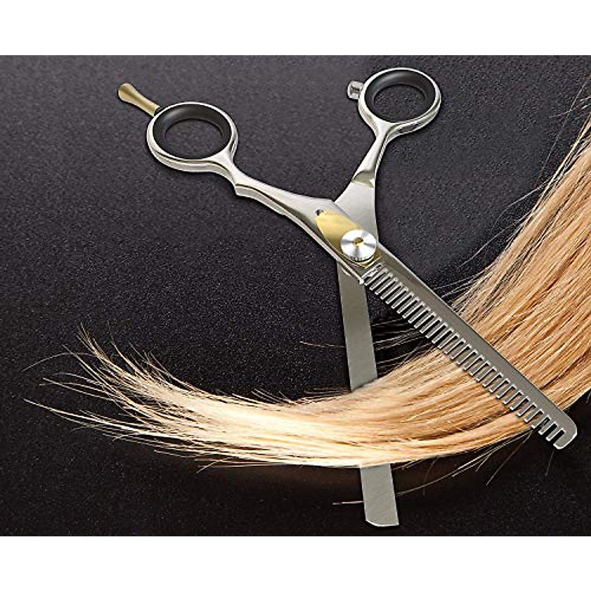 Equinox International, Professional Hair Scissors, Japanese Stainless Steel-Barber Hair Cutting Texturizing Thinning Razor Edge Series Teeth Shears for Men/Women/Kids/Salon & Home-6.5" Overall Length