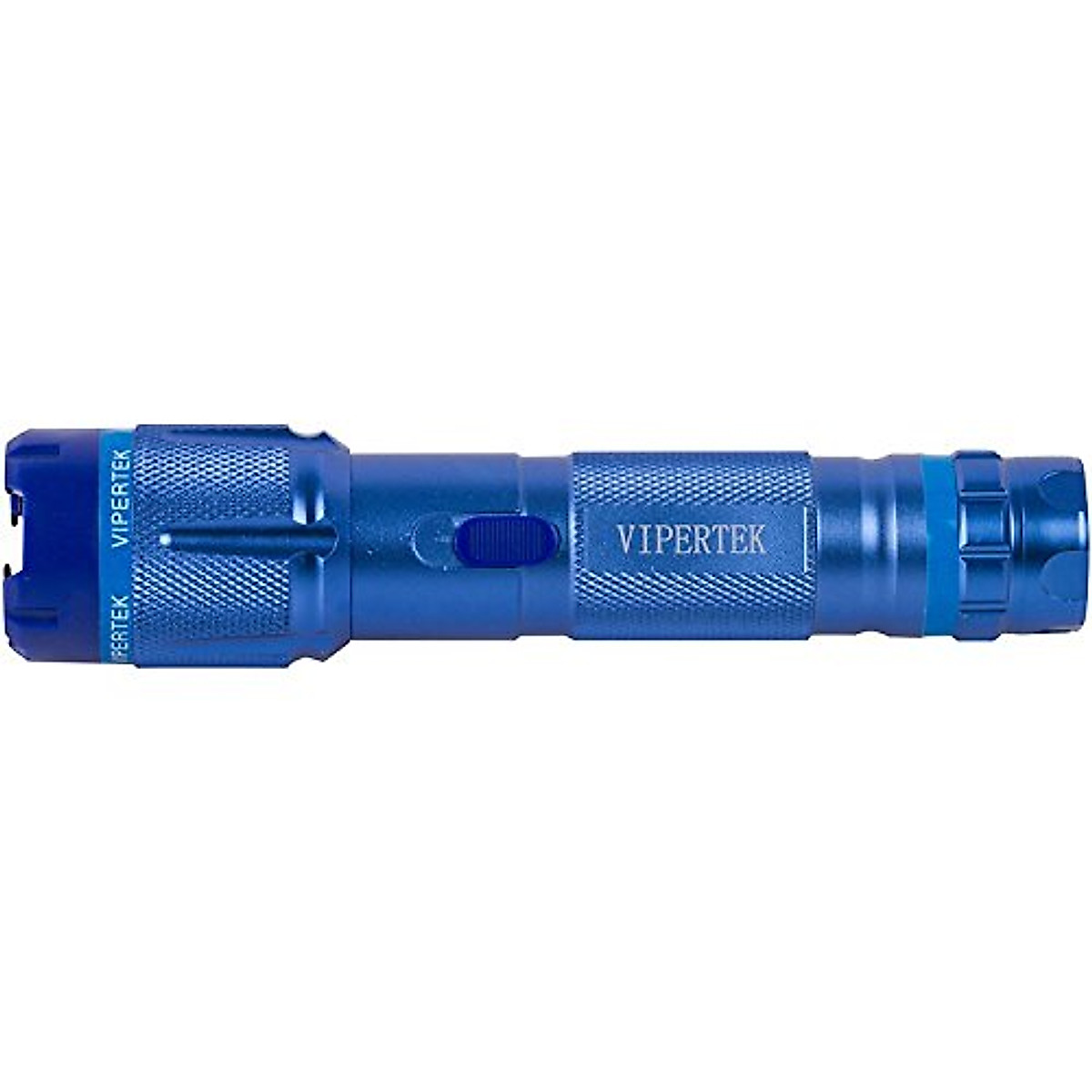 VIPERTEK VTS-T03 Aluminum Stun Gun for Self Defense Rechargeable with LED Flashlight, Blue