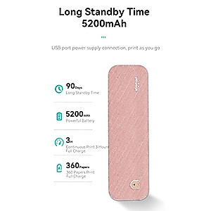 Bisofice PeriPage Portable Printer, A4 Wireless Bluetooth Travel Printer, Portable Thermal Printer Compatible with Android and iOS, Support 2''/3''/4'' Paper Width, Mobile Printer