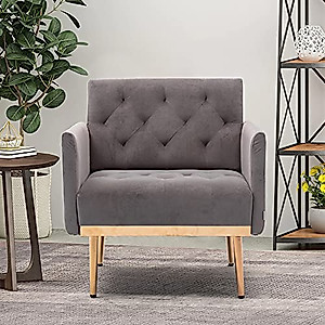 Lin-Utrend 63.7" Convertible Sofa Bed Loveseat, Tufted Loveseat Sofa, Adjustable Couch Bed Folding Loveseat Bed Daybed Guest Bed, 2 Couch Pillows, Small Love Seat Sofa for Living Room