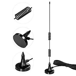 Bingfu Dual Band VHF UHF 136-174MHz 400-470MHz Ham Radio Magnetic Base Antenna Handheld Two Way Radio SMA Female Antenna for Kenwood Wouxun BaoFeng BF-F8HP UV-5R UV-82 BF-888S Ham Radio Walkie Talkie