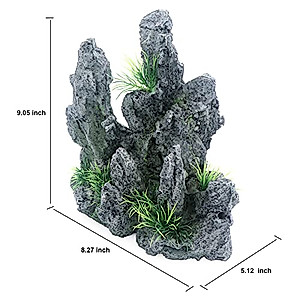 AQUA KT Aquarium Mountain Cichlid Stone Rock Betta Fish Hide Natural View for Marine or Freshwater Aquarium Landscape Large Fish Tank Decoration, Pack of 1
