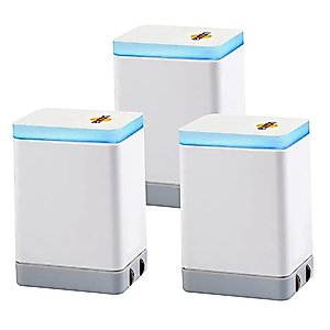 Evron Ionizers for Home,Negative Ion Plug In Folding Prongs Mobile Ionizer with Output up to 20 Million Negative Ions/Sec (Blue light 3 Pack)