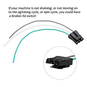 Lid Switch Connector Wire Harness for WP2172937, 2172937, AP6005924, 6005924, PS1173898