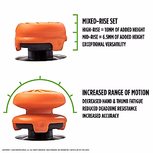 KontrolFreek FPS Freek Vortex for Playstation 4 (PS4) and Playstation 5 (PS5) Controller | Performance Thumbsticks | 1 High-Rise Convex, 1 Mid-Rise Concave | Orange