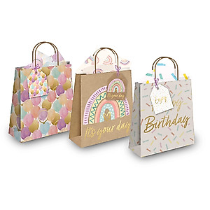 Pro Supply Global Pre Strung Gift Tag Variety Pack (Birthday Balloons, 24 Count)