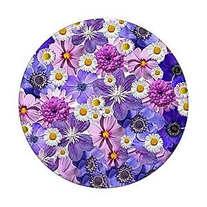 Floral Pattern in Purple Pink White Flowers PopSockets PopGrip: Swappable Grip for Phones & Tablets