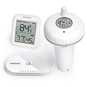 INKBIRD Wireless Pool Thermometer and WiFi Gateway Combo, with IBS-P01R Floating Thermometer for Swimming Pool, IBS-M1 WiFi Gateway Supports Wireless Thermometer Connection with Export Data