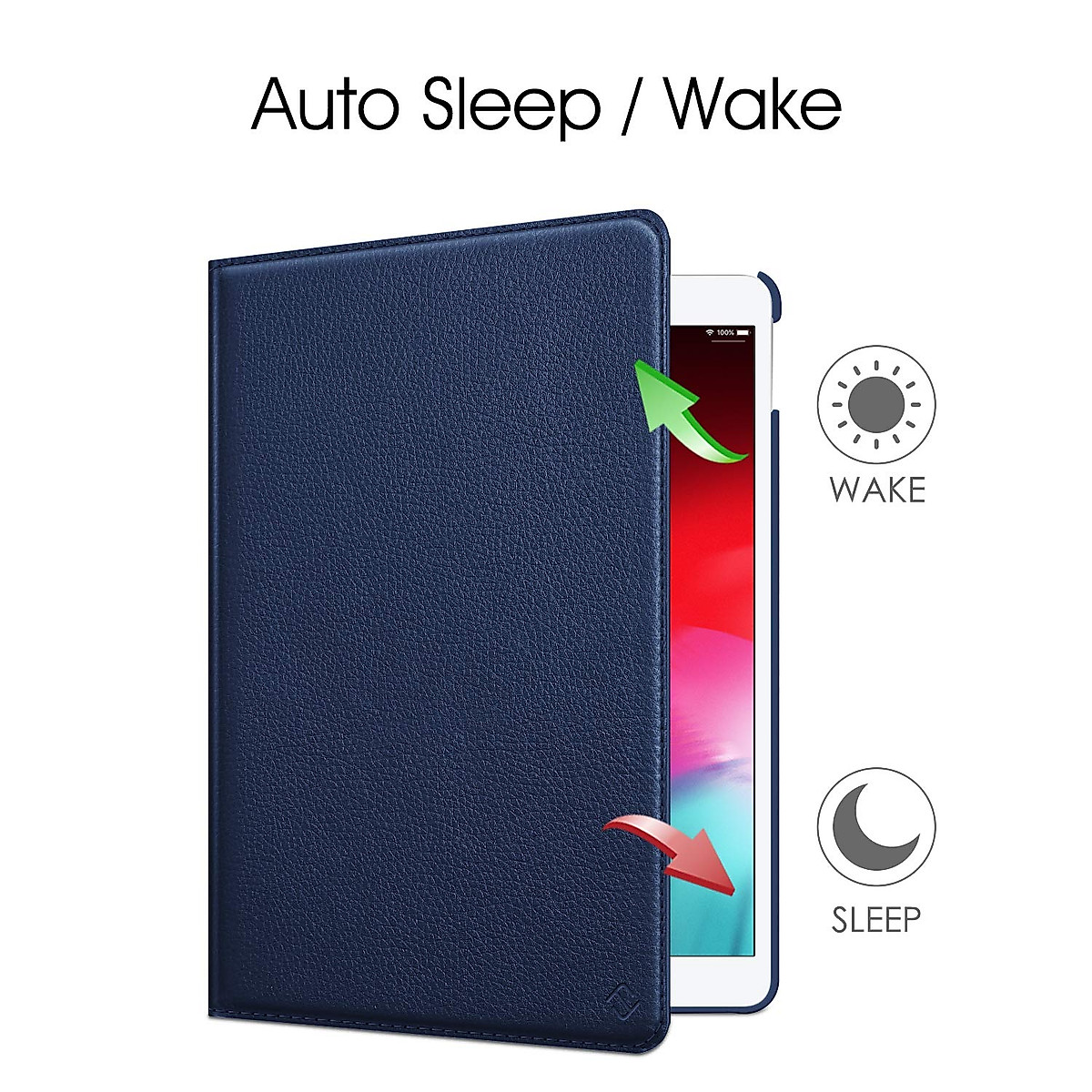 Fintie Rotating Case for iPad Air (3rd Gen) 10.5" 2019 / iPad Pro 10.5" 2017 with Built-in Pencil Holder - 360 Degree Rotating Stand Protective Cover, Auto Sleep/Wake (Navy)