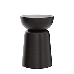 BIRDROCK HOME Metal Decorative Garden Stool and Outdoor Accent Side Table - Modern Industrial Round End Table for Home Furniture, Porch, Patio Decor, Garden, Deck - Dark Antique Bronze, 14" H x 14" D