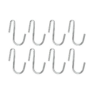 Home Storage Space S-Shaped Hooks, Steel, Chrome Color, 8-Pack