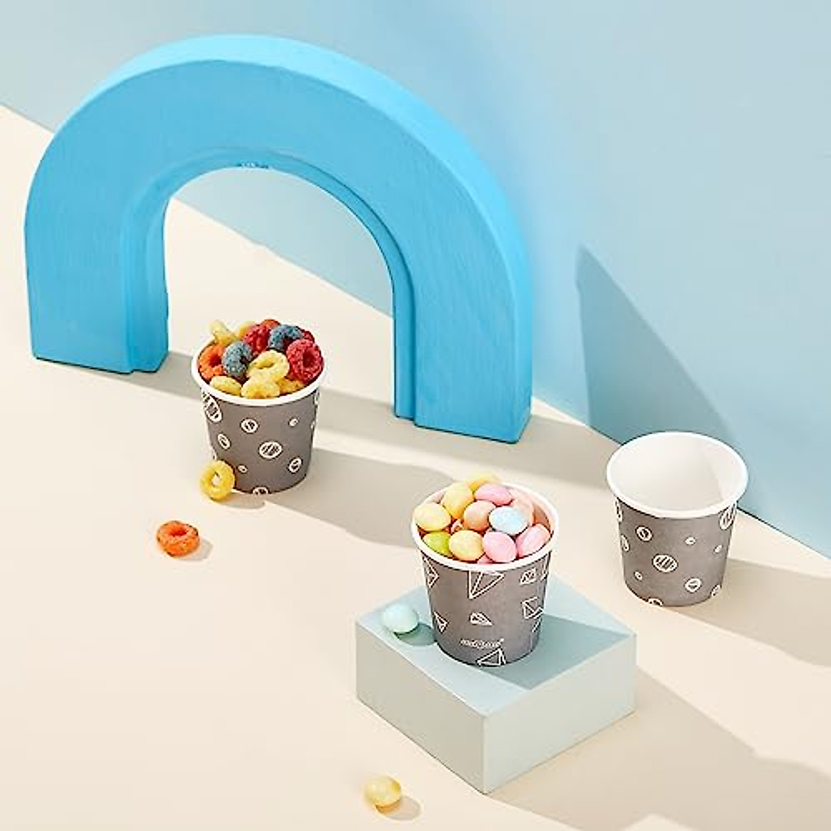 JOLLY PARTY 2 oz Small Paper Cups,360 Pack Bathroom Cups, Mouthwash Cups, Disposable Mini Paper Cups for Bathroom, Paper Sampling Cup