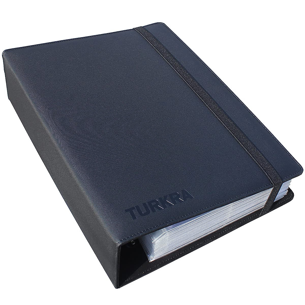 TURKRA Toploaders Binder with 25 Pages, 3-Ring Top Loaders Holder Album Holds 150 3" x 4" Standard Toploaders Hard Holders(Black)