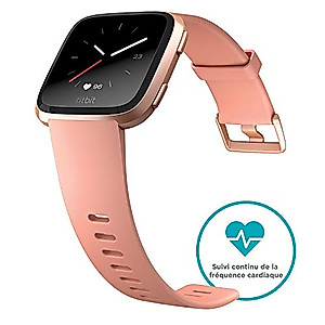 Fitbit Versa Smart Watch, Peach/Rose Gold Aluminium, One Size (S & L Bands Included) (Renewed)