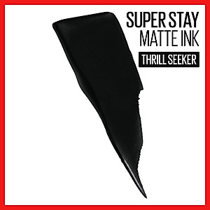 Maybelline SuperStay Matte Ink Liquid Lipstick, Long Lasting High Impact Color, Up to 16H Wear, Thrill Seeker (Matte Black Lipstick)