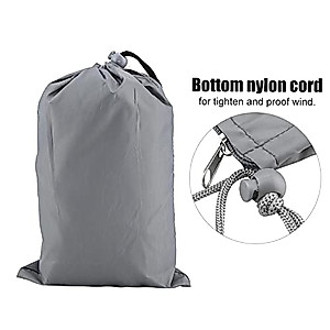 Round Table Dust Cover Outdoor Waterproof Garden Patio Furniture Covers(Black) A