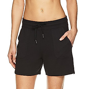 Gaiam Women's Warrior Yoga Short - Bike & Running Activewear Shorts w/ Pockets - Black (Tap Shoe) Warrior, X-Small