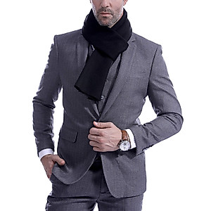 VEXTROFORT Men's Winter Scarf, Soft Large Cashmere Feel Scarves for Men without Fringes Solid - Black