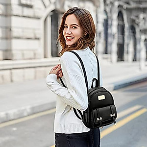 KKXIU Women Small Backpack Purse Convertible Leather Mini Daypacks Crossbody Shoulder Bag (White)
