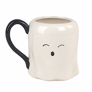 10 Strawberry Street Ceramic Halloween Ghost Mug, Set of 4