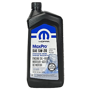 Mopar MaxPro 5W20 SAE Motor Oil for Jeep Dodge Chrysler Ram Case of 6 Quarts