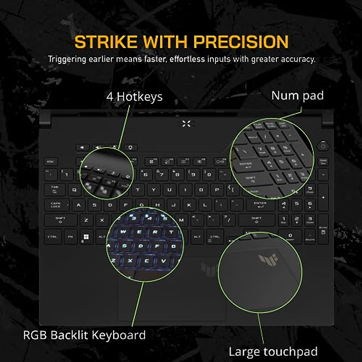ASUS TUF A16 16'' FHD 165Hz Gaming Laptop, AMD Ryzen 7-7735HS, Radeon RX7600S V8G Graphics, 64GB DDR5 RAM, 2TB PCIe SSD, RGB Backlit Keyboard, Wi-Fi 6, HD Camera, Black, Win 11 Pro, 32GB USB Card