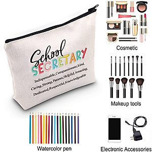 ZJXHPO School Secretary Definition Pencil Case School Secretary Cosmetic Bag School Secretary Appreciation Gift School Secretary Makeup Bag With Zipper (School Secretary Definition)