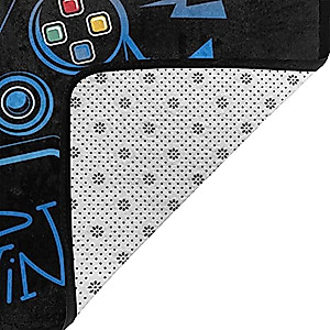 Electronic game console carpet, computer chair players playing games, home decoration, blue and black sponge thick carpet, bedroom and living room children's play mat, bathroom mat