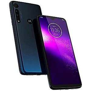 Motorola Moto One Macro w/Android One (64GB, 4GB) 6.2, Macro Vision Camera (5X Closer) GSM Unlocked (AT&T/T-Mobile/MetroPCS/Cricket) International Model XT2016-2 (Space Blue)