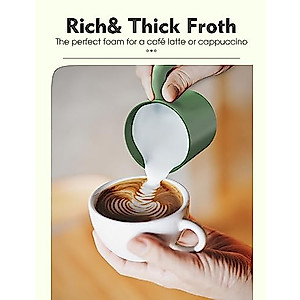 Milk Frother, Milk Frother and Steamer, Detachable Electric Milk Frother with Touch Control, 13.5oz/400ml, Automatic Milk Frother for Coffee, Latte, Cappuccinos, 3 in 1 Hot/Cold Foam Maker, Green