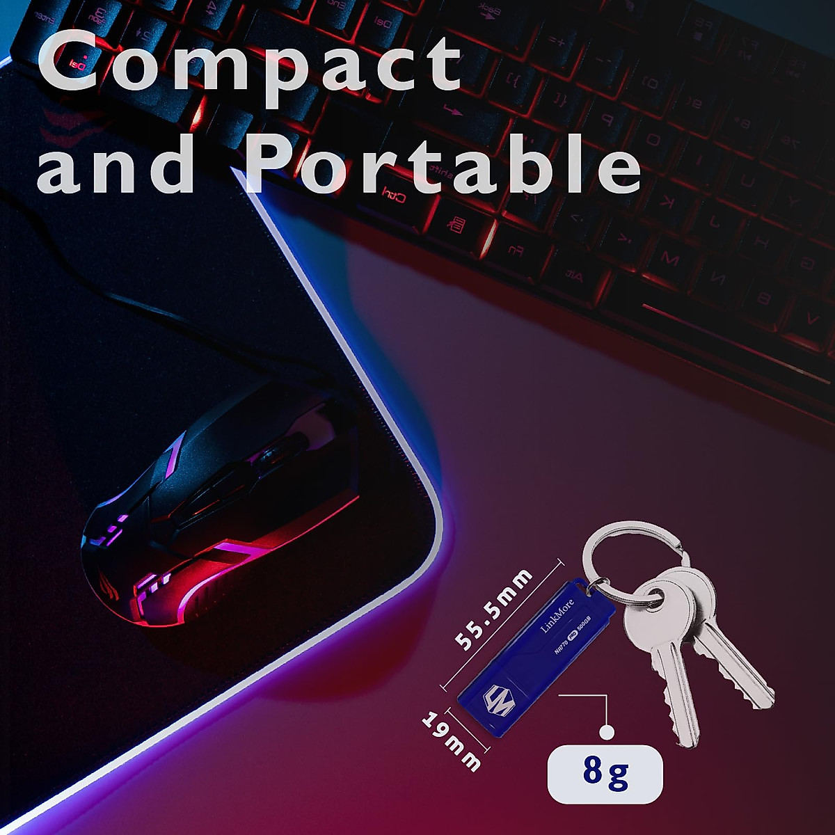 LinkMore NR770 500GB USB 3.2 Gen2 Flash Drive, Read Speed up to 1000MB/s, Write Speed up to 800MB/s, Thumb Drive