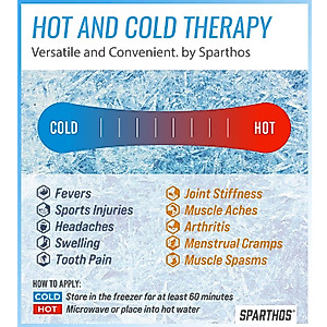 Sparthos Kinesiology Tape [Frosted White - 16.4ft Uncut Roll] + Sparthos Ice Packs for Injuries [Size Medium + Cover]