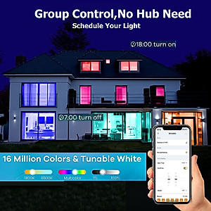 AFINSEA Smart Light Bulbs,Bluetooth Color Changing Light Bulbs That Work with tuya APP,9W Warm White 6500K,A19 E27 RGBW Colored Bulb,Music Sync,Dimmable 16 Million Colors Light Bulbs-1 Pack