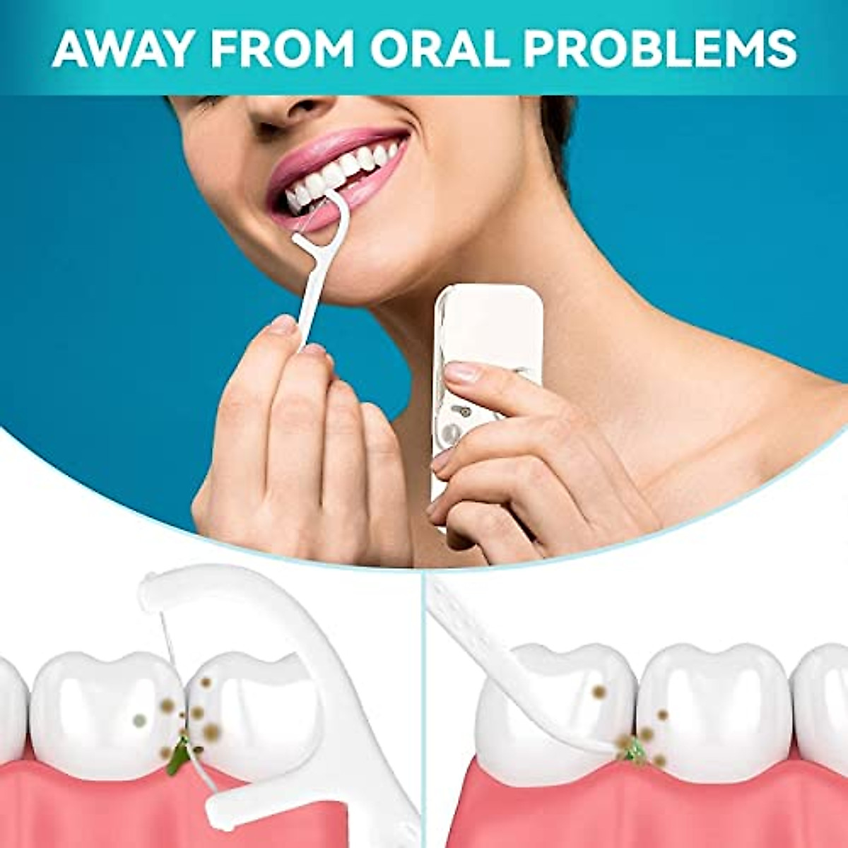 4 Pack Upgraded Dental Floss Portable Case Dental Floss Dispenser Dental Floss Picks Cases Automatic Floss Organizer Travel Floss for Women Men Teeth Cleaning