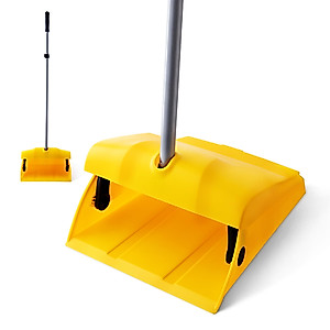 Yocada Commercial Dustpan with Windproof Cover Outdoor Indoor for Courtyard Garage Lobby Mall Market Floor Home Kitchen Room Office Pet Hair Rubbish
