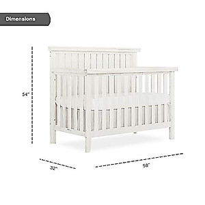Sweetpea Baby Red Wood 4-in-1 Convertible Crib in Weathered White, Greenguard Gold Certified