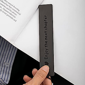 Enjoy The Next Chapter, Engraved Inspirational Bookmarks, Graduation Promotion Coworker Leaving Retirement Gift for Men Women 2023, Inspirational Gift for Book Lover