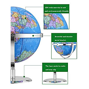 World Globe with Illuminated Constellations – 9" Light Up Globe for Kids & Adults – Interactive Earth Globe for Educational Toys, Home Office Ornaments