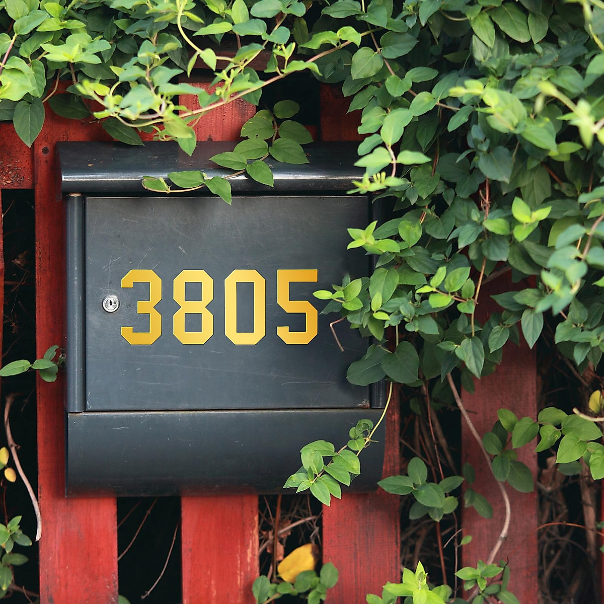 TaoBary 8 Sheets Mailbox Numbers Stickers Waterproof Vinyl Number Stickers Anti Fading Sticker Numbers Self Adhesive Number Decals Pre Spaced Number Signs for Car Home Residence(3 Inch,Gold)