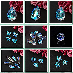 370 Pcs Crystal Suncatcher Kits Hanging Chandelier Crystals Prisms Parts Rainbow Maker Pendants for Stained Glass Window Hanging DIY Sun Catchers Beads Indoor Window Outdoor Garden Decor (Gold)