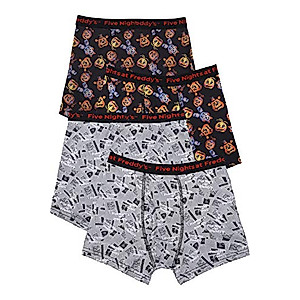 Intimo Boys' Big Five Nights at Freddy's Underwear 2 Pack, Multi-Colored, 10
