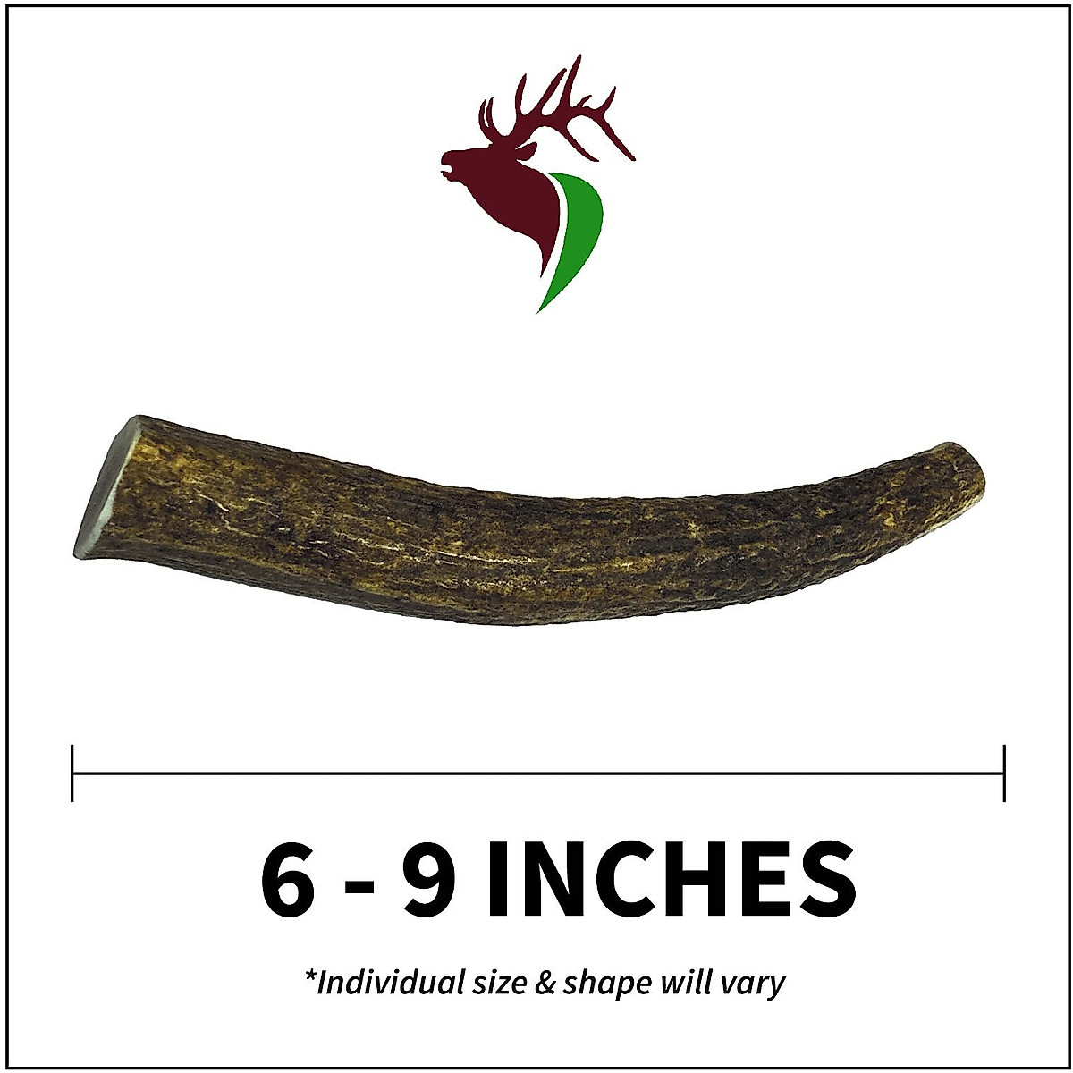Elkhorn Premium Chews - Medium Whole Twin Pack (for 20-45 lb Dogs and Puppies) Premium Grade Elk Antlers for Dogs (2 Pieces) Sourced in The USA