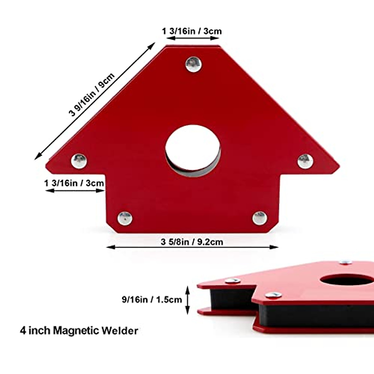 Welder Positioner Power Tool, Magnetic Welding Setup Holder Carbon Steel Compact 4 Pcs 50LB Easy Operation with Grip Hole for Hanging